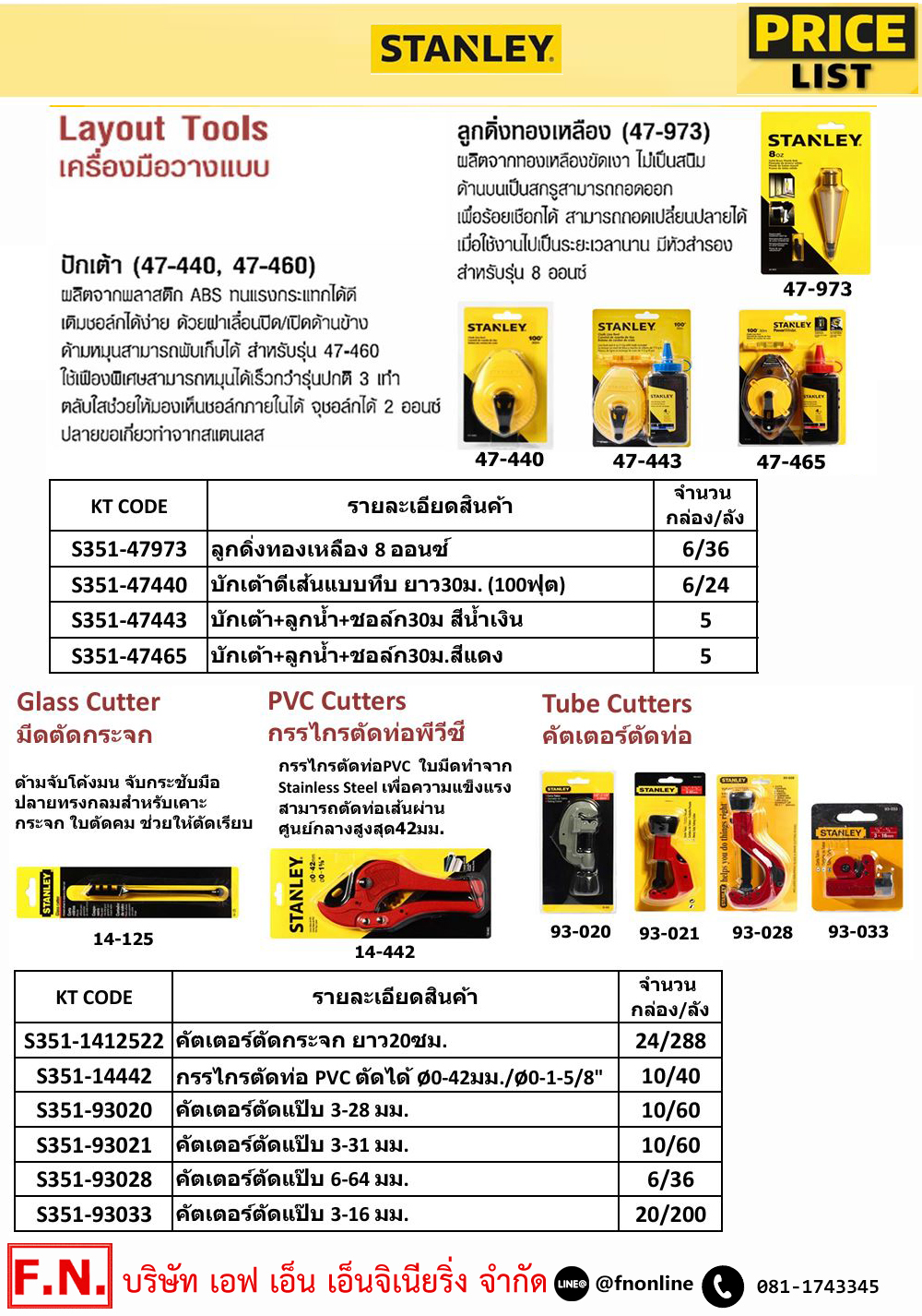 STANLEY 93-033 คัตเตอร์ตัดแป๊บ 3-16 มม.
